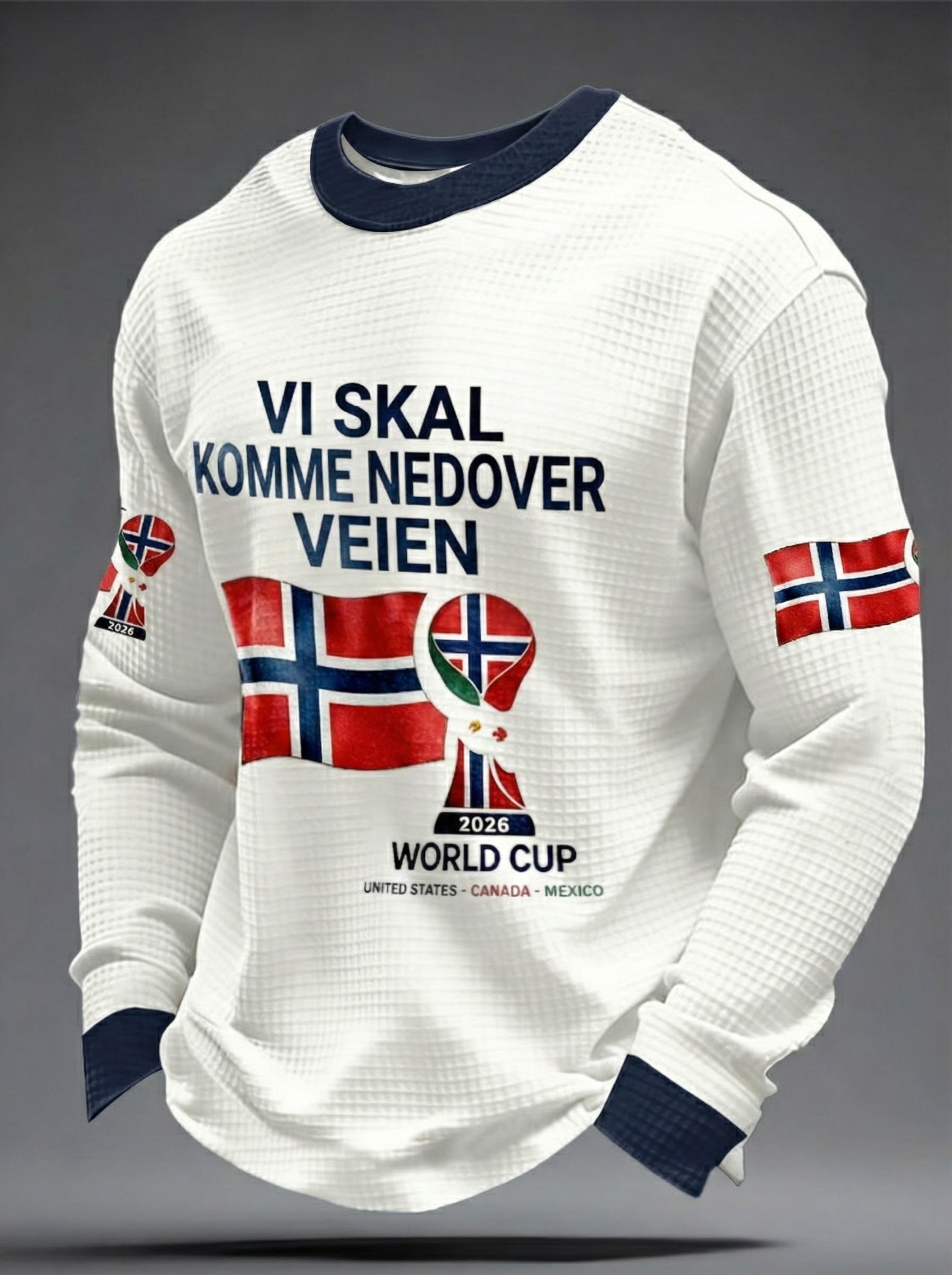 Norway FF WC 2026 Quilted Textur Unisex Sweater – Gearcozy